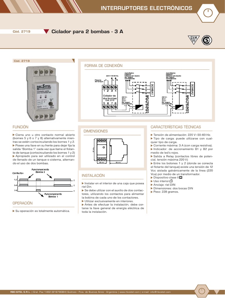 Ciclador Bombas Sitel 2719 | PDF | Relé | Equipo