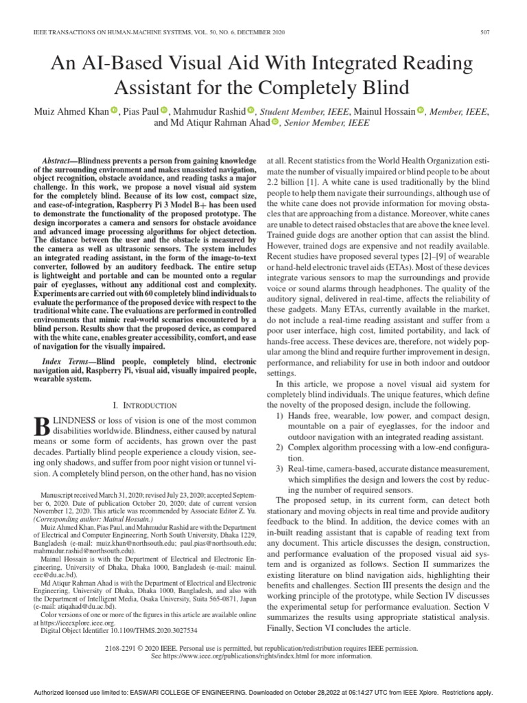 An AI-Based Visual Aid With Integrated Reading Assistant For The ...