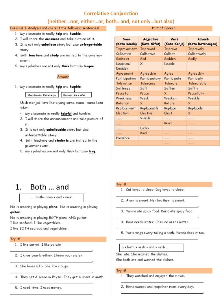 Correlative Conjunction | PDF | Adverb | Adjective