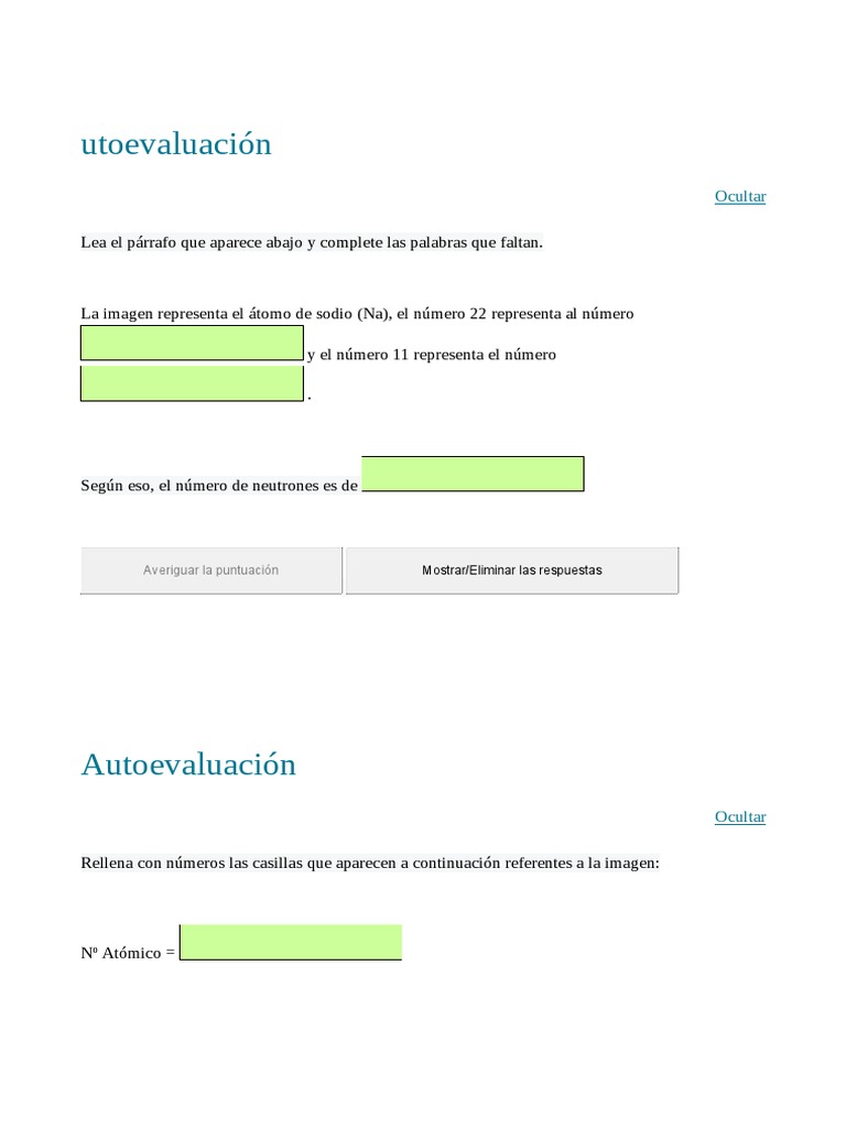 Autoevaluacion Tema 3 Obl | PDF | Enlace químico | Elementos químicos