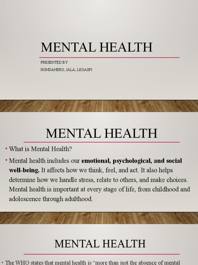 Mental Health | PDF | Mental Disorder | Anxiety Disorder