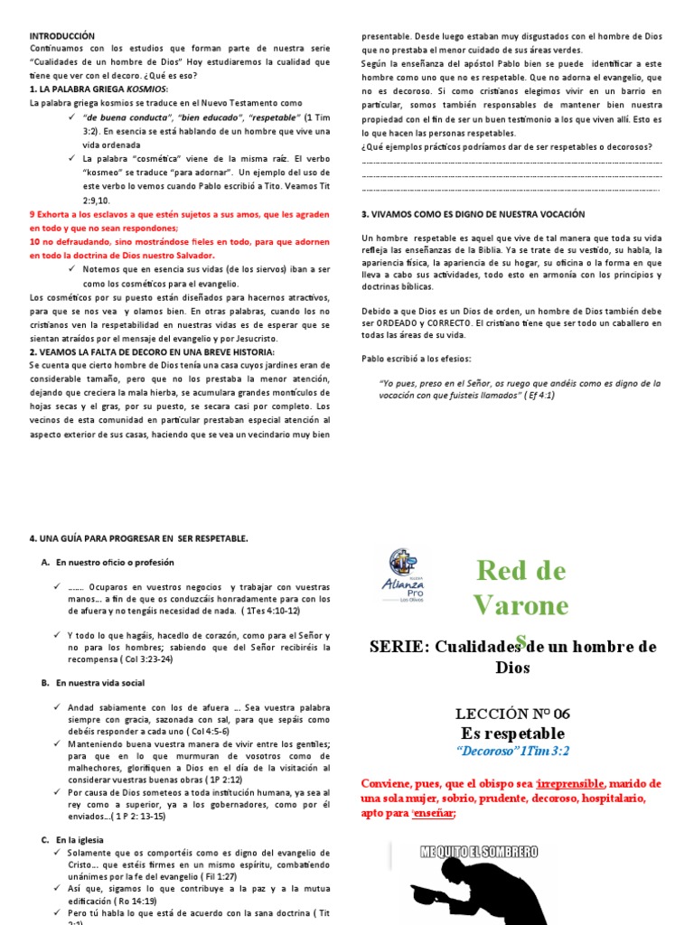 Significado y ejemplos de decoroso | PDF | Pablo el apóstol | Creencia ...