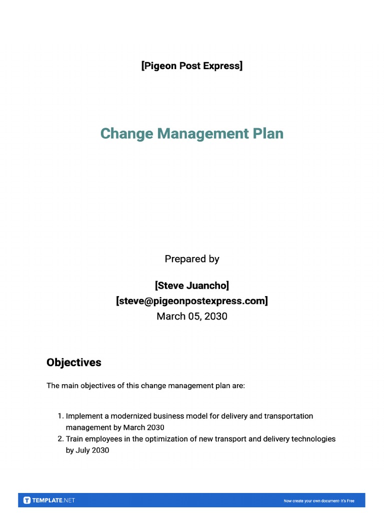 Sample Change Management Plan Template | PDF