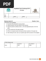 Aryabhatta Ganit Challenge Paper 2019 | PDF | Fahrenheit | Geometry
