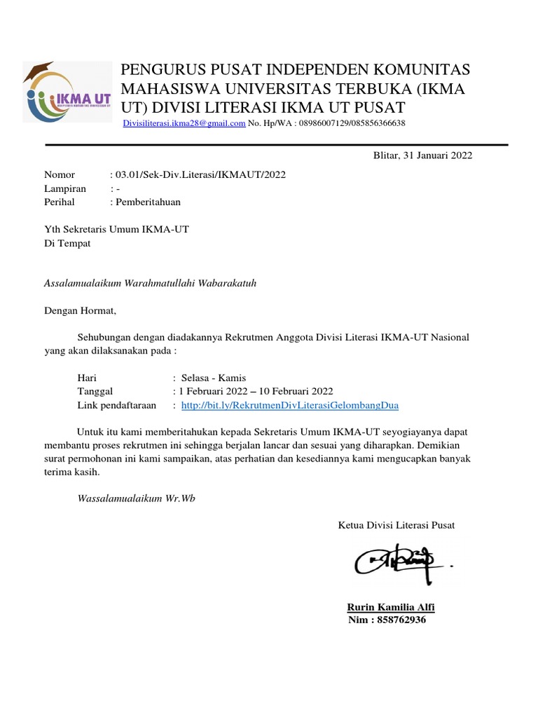 Surat Tembusan 2. | PDF