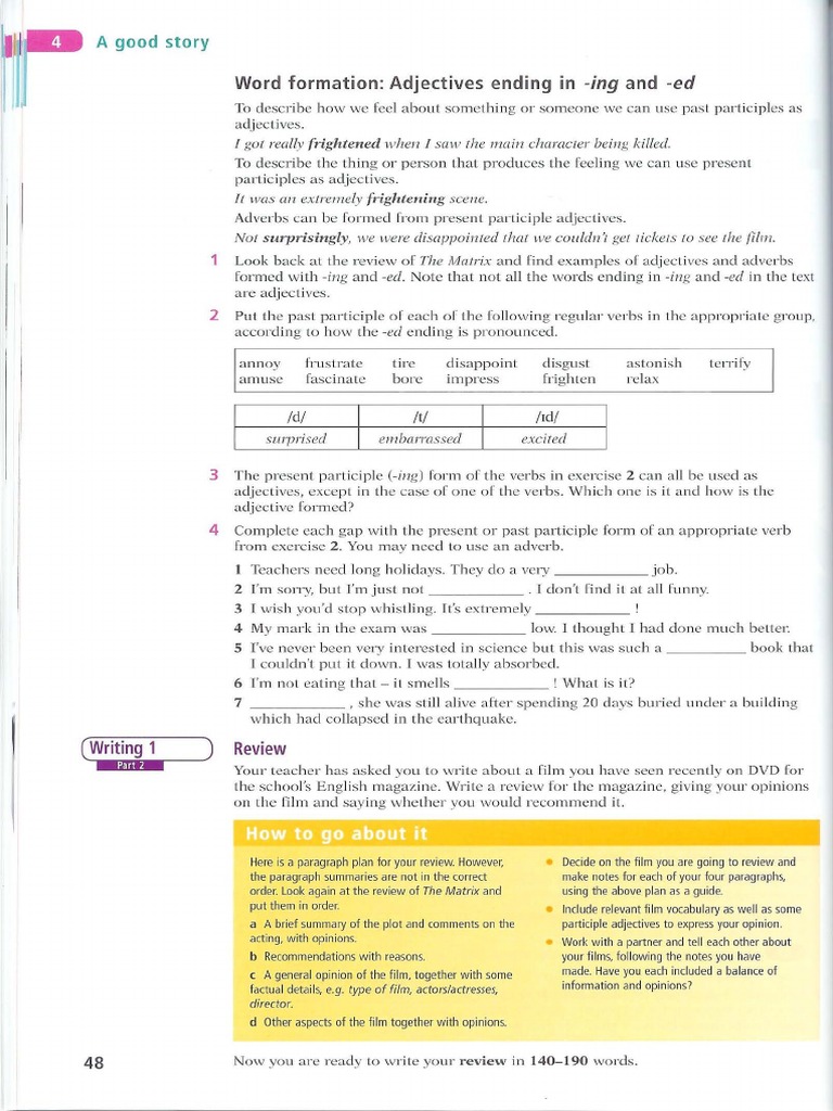 Ed Ing Adjectives | PDF