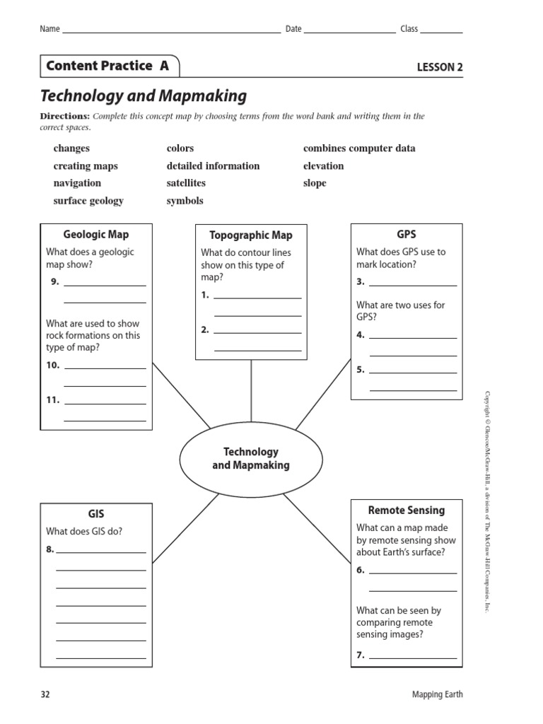 Technology and Mapmaking: Content Practice A | PDF | Cartography ...