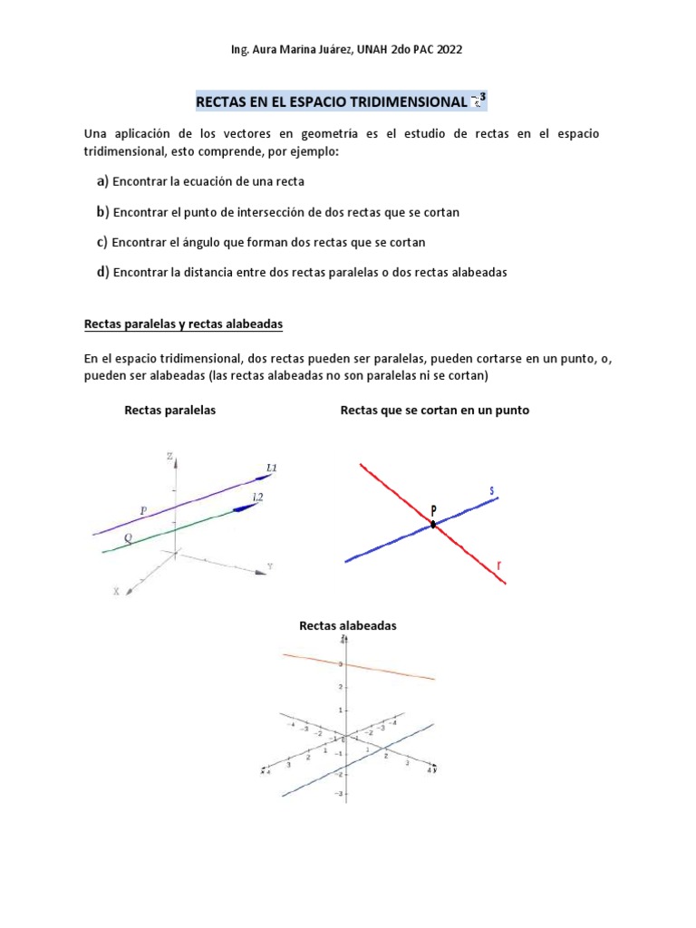 8-Rectas en R3 | PDF | Línea (geometría) | Vector Euclidiano