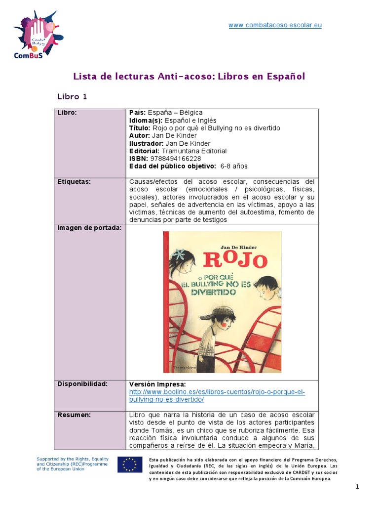 Anti-Bullying Reading List Spanish Books ES | PDF