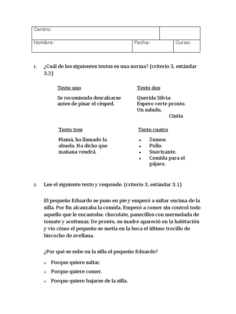 Eval 5pri Lcas Msav | PDF | Comunicación humana | Lingüística