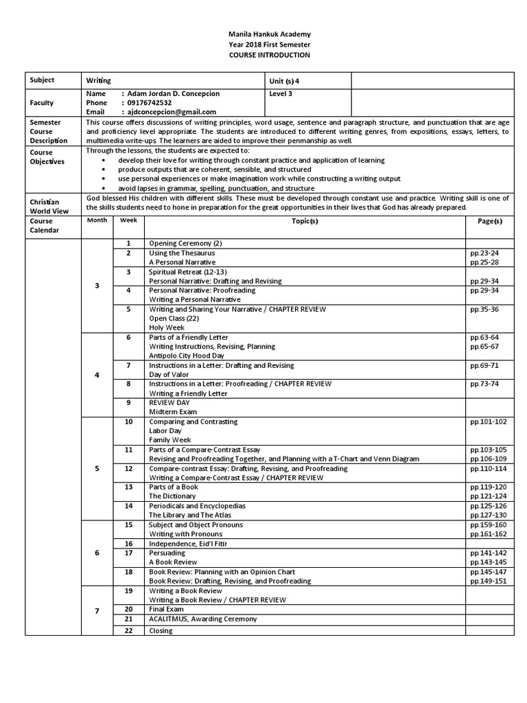 CI Level 3 (Writing) | PDF