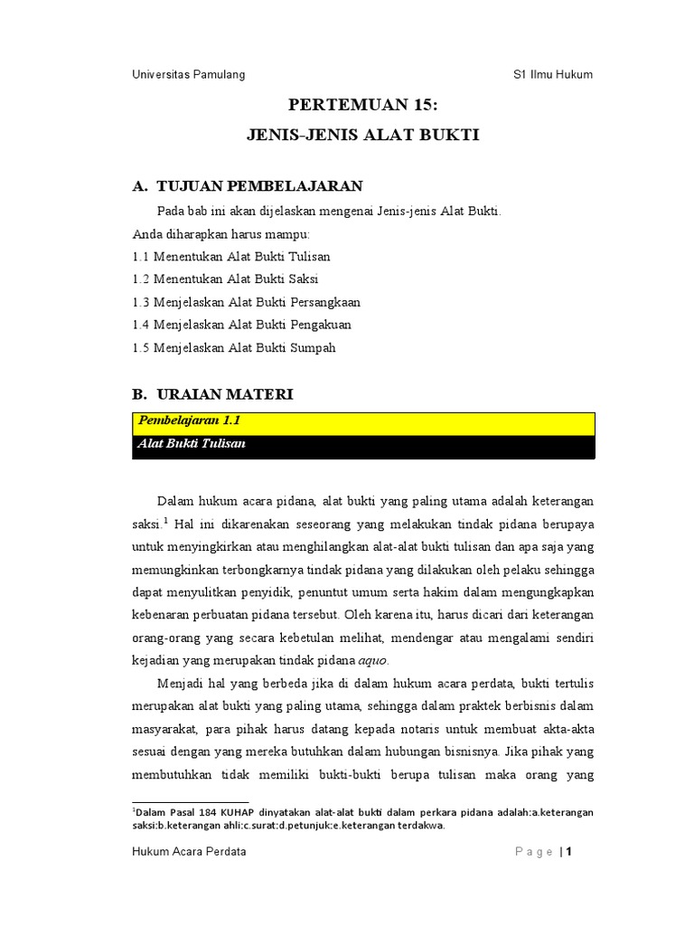 Modul Pertemuan 15 Hukum Acara Perdata | PDF