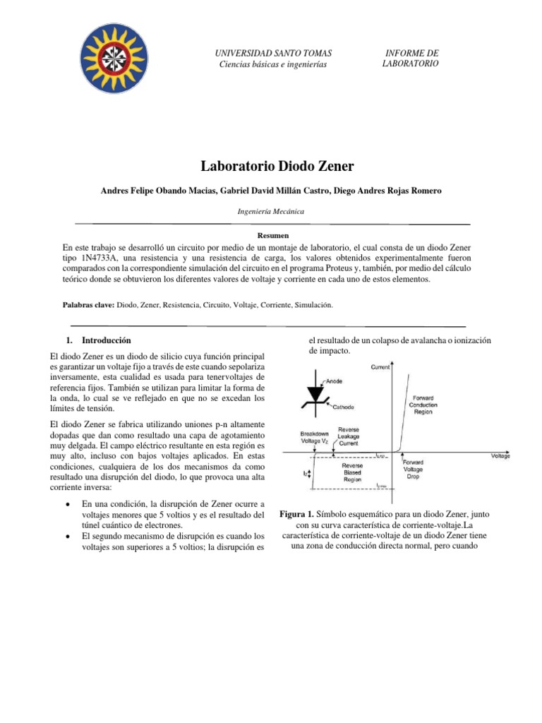 Laboratorio 2 - Diodo Zener | PDF | Diodo | Electricidad