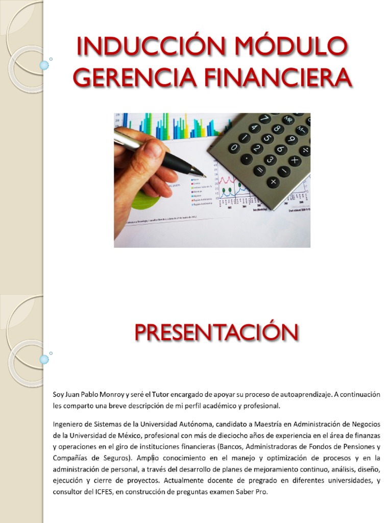 Inducción Módulo Gerencia Financiera | PDF