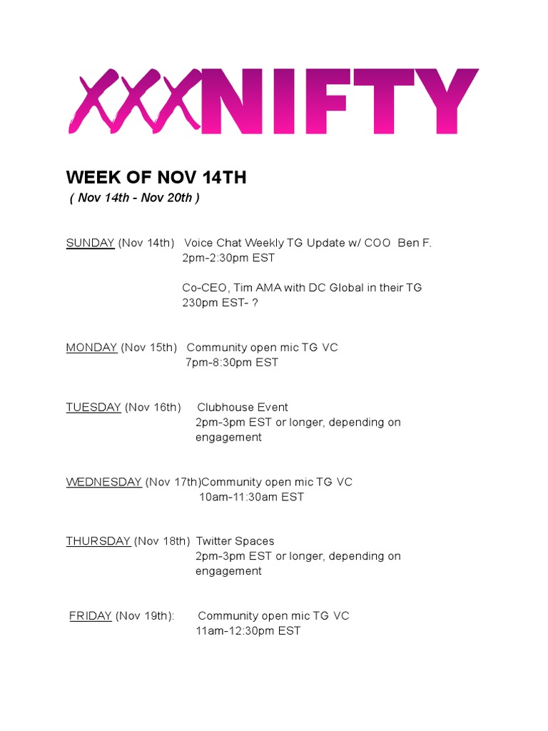 Community Schedule | PDF