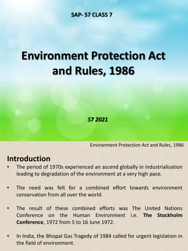 Environment Protection Act Overview | PDF