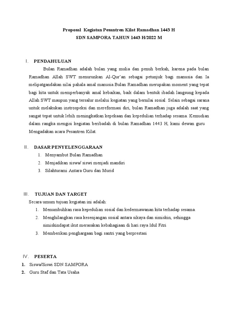 CONTOH PROPOSAL SANLAT Fix | PDF