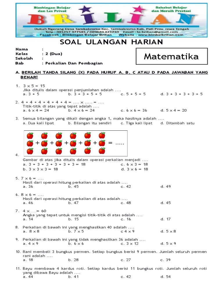 Soal Matematika Perkalian Dan Pembagian | PDF