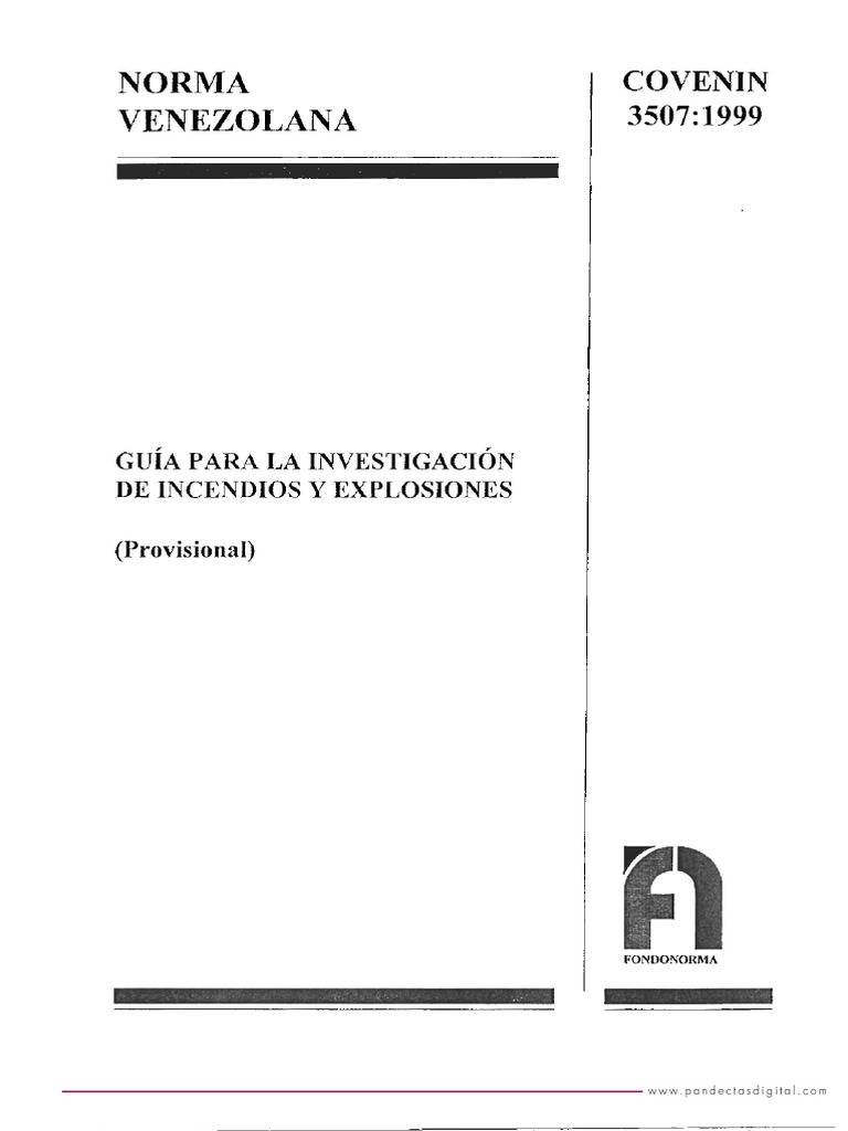 Covenin 3507-99 | Descargar gratis PDF | Combustión | Oxígeno