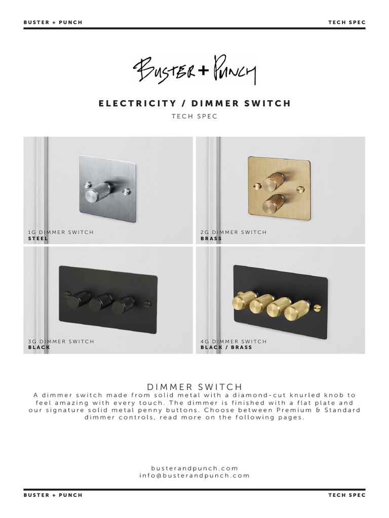 Buster + Punch Dimmer Switch Specs | PDF | Building Engineering ...