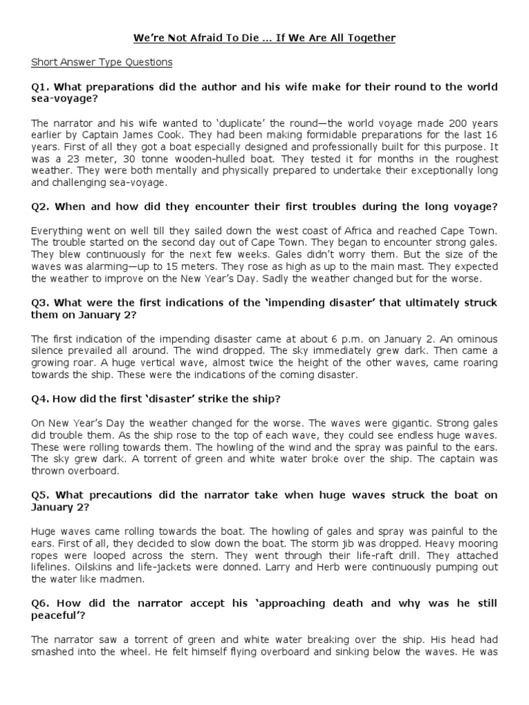 We Are Not Afraid To Die NOTES | PDF