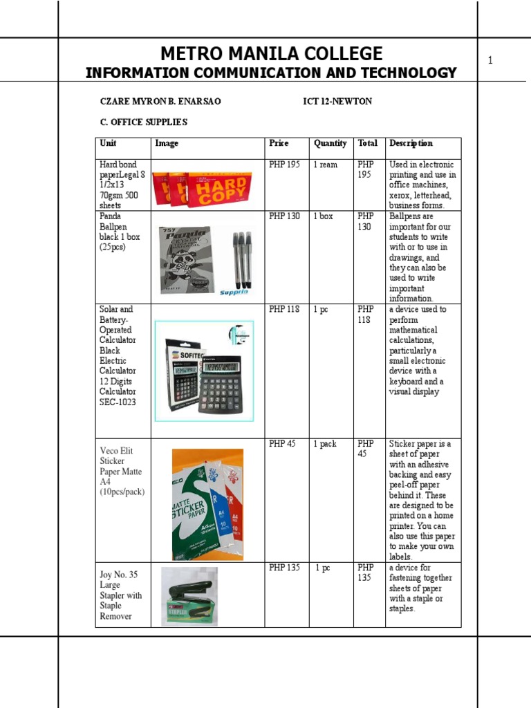 Management Aspects Czare Myron Enarsao | PDF | Printer (Computing) | Personal Computers