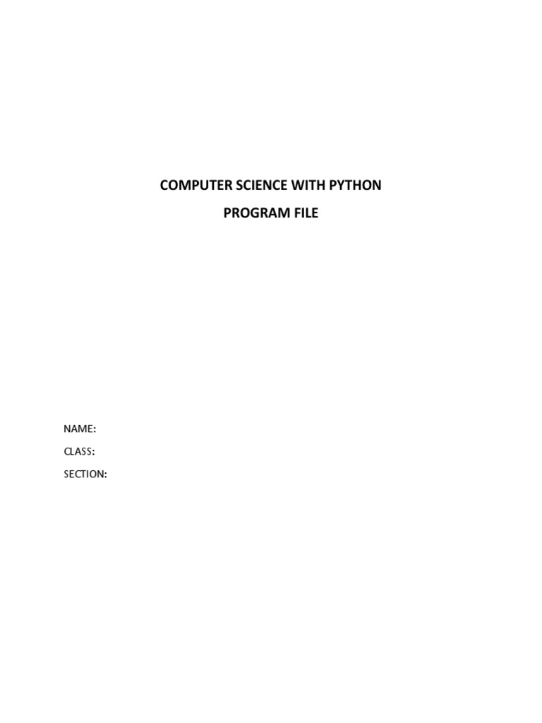 Sample Program File Class 11 | PDF | Computer Program | Programming Sample Program File Class 11 | PDF | Computer Program | Programming