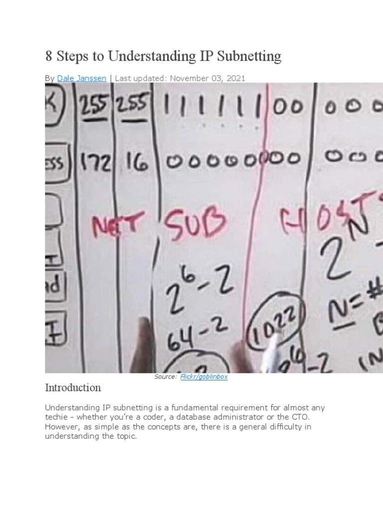8 Steps To Understanding IP Subnetting | PDF | Ip Address | I Pv6