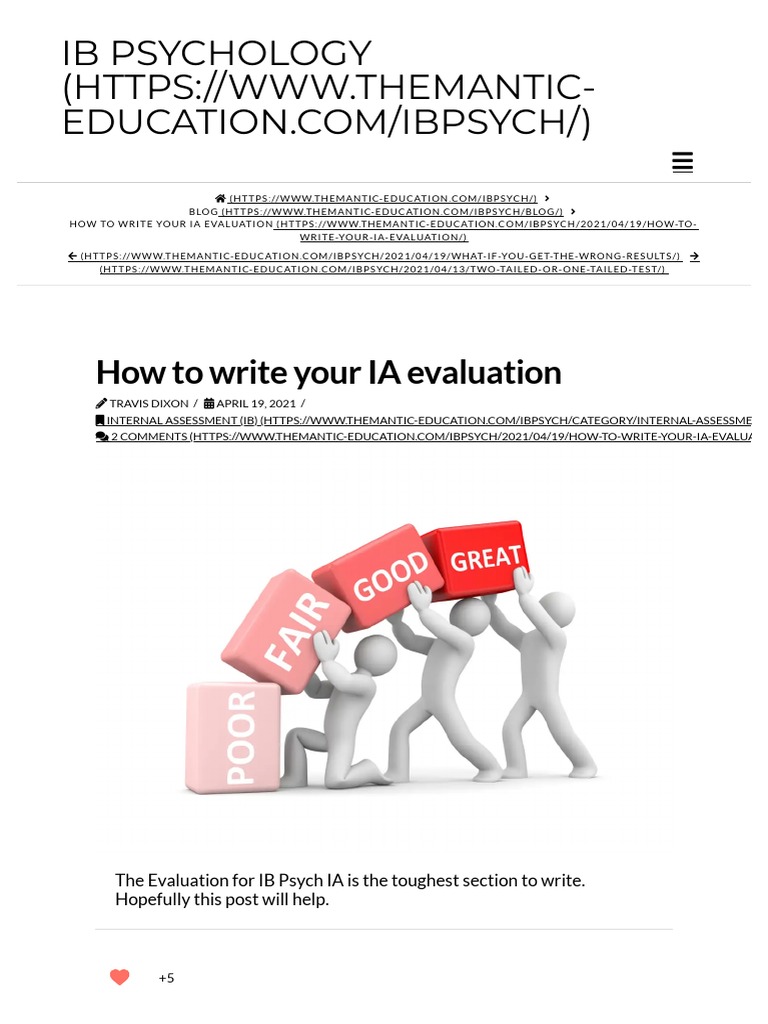 How To Write Your IA Evaluation - IB Psychology | PDF
