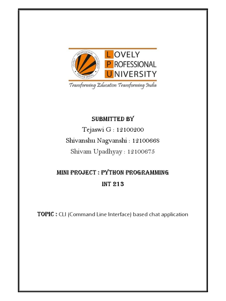 Python Project Pdf Port Computer Networking Network Socket