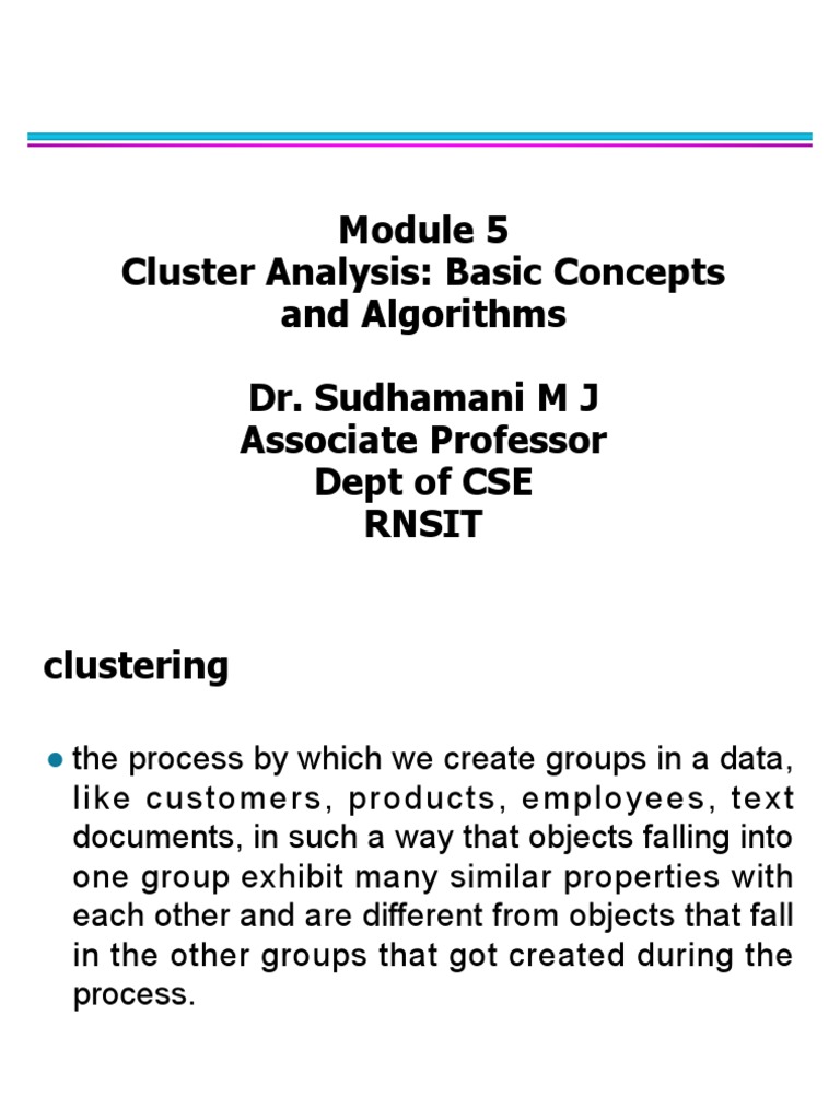 Module 5 | PDF | Cluster Analysis | Statistics
