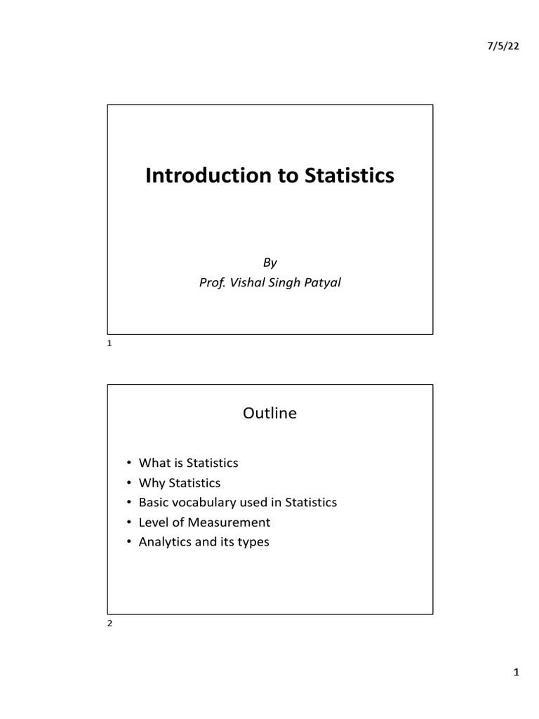 Session1 - Intro To Statistics | PDF Session1 - Intro To Statistics | PDF