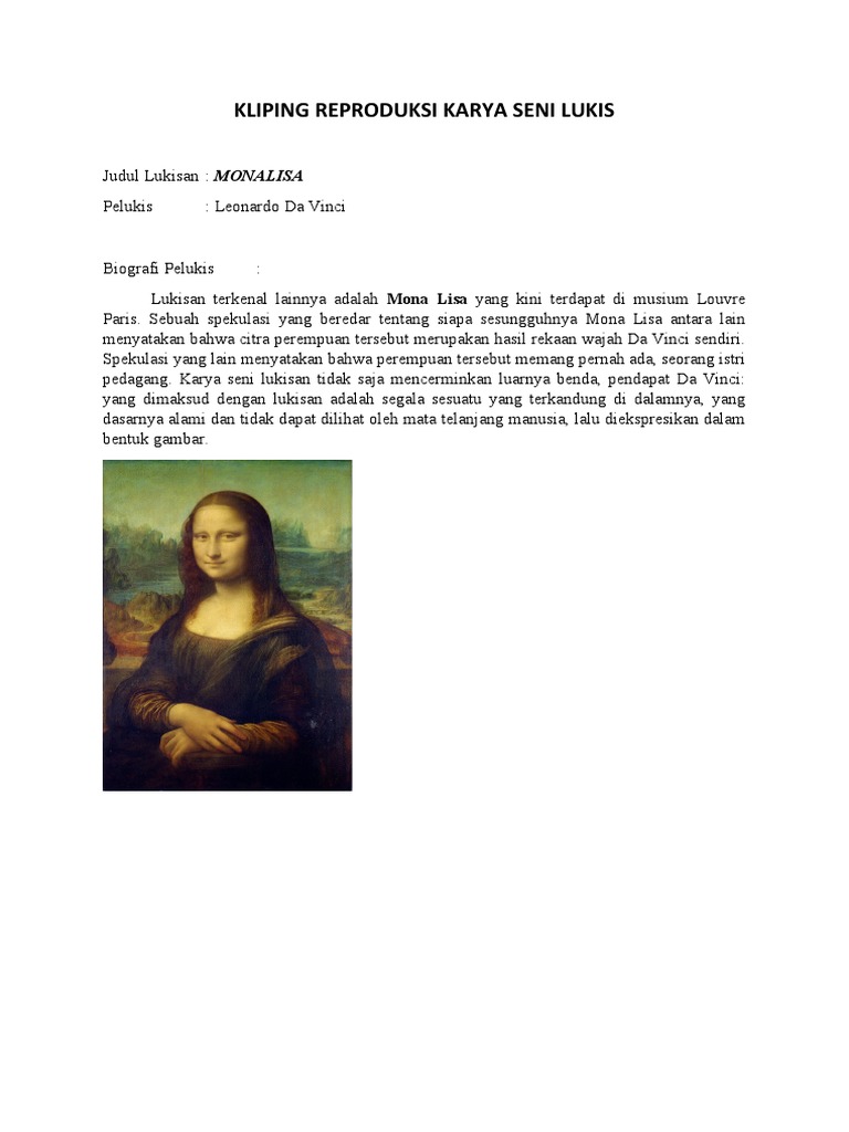 Kliping Reproduksi Karya Seni Lukis | PDF
