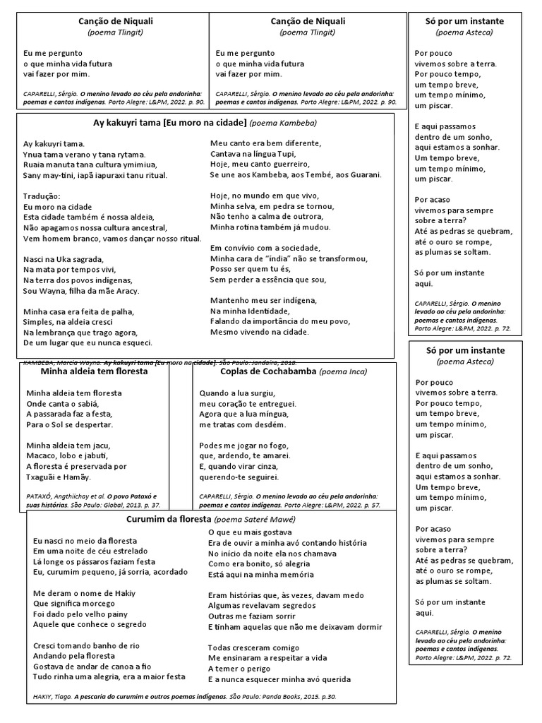Poemas Indígenas Da América | PDF