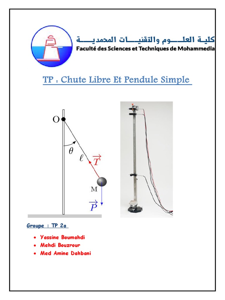Chute Libre et Pendule : Expériences et Calculs | PDF