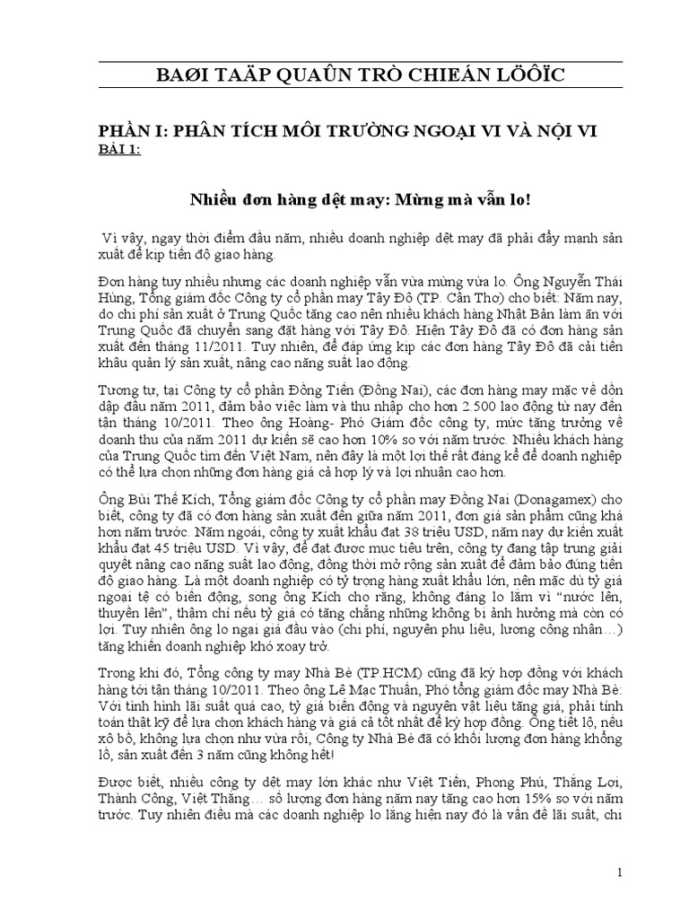 Bo Bai Tap Quan Tri Chien Luoc | PDF