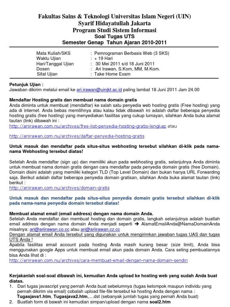 UTS Pemrograman Berbasis Web | PDF | Karier & Perkembangan