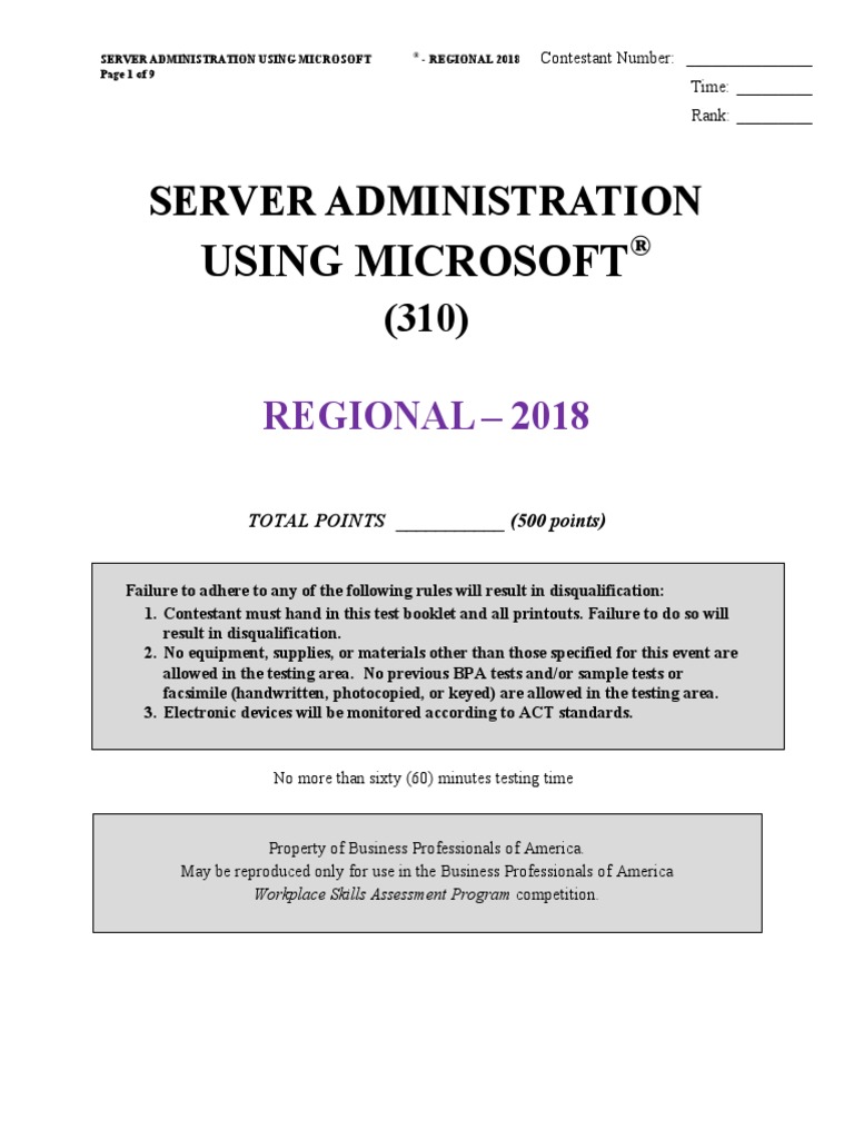 310 - Server Administration Using Microsoft - R - 2018 | PDF | Windows ...