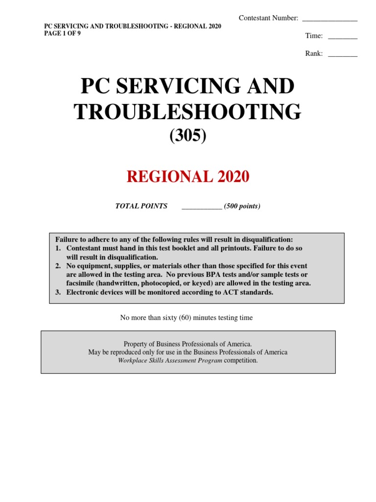 305 - PC Servicing and Troubleshooting - R - 2020 | PDF