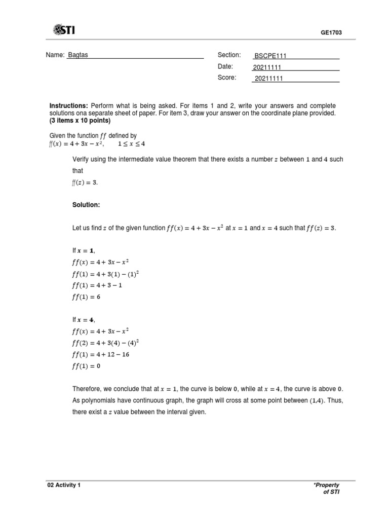 Seatwork 3 | PDF | Function (Mathematics) | Geometry Seatwork 3 | PDF | Function (Mathematics) | Geometry