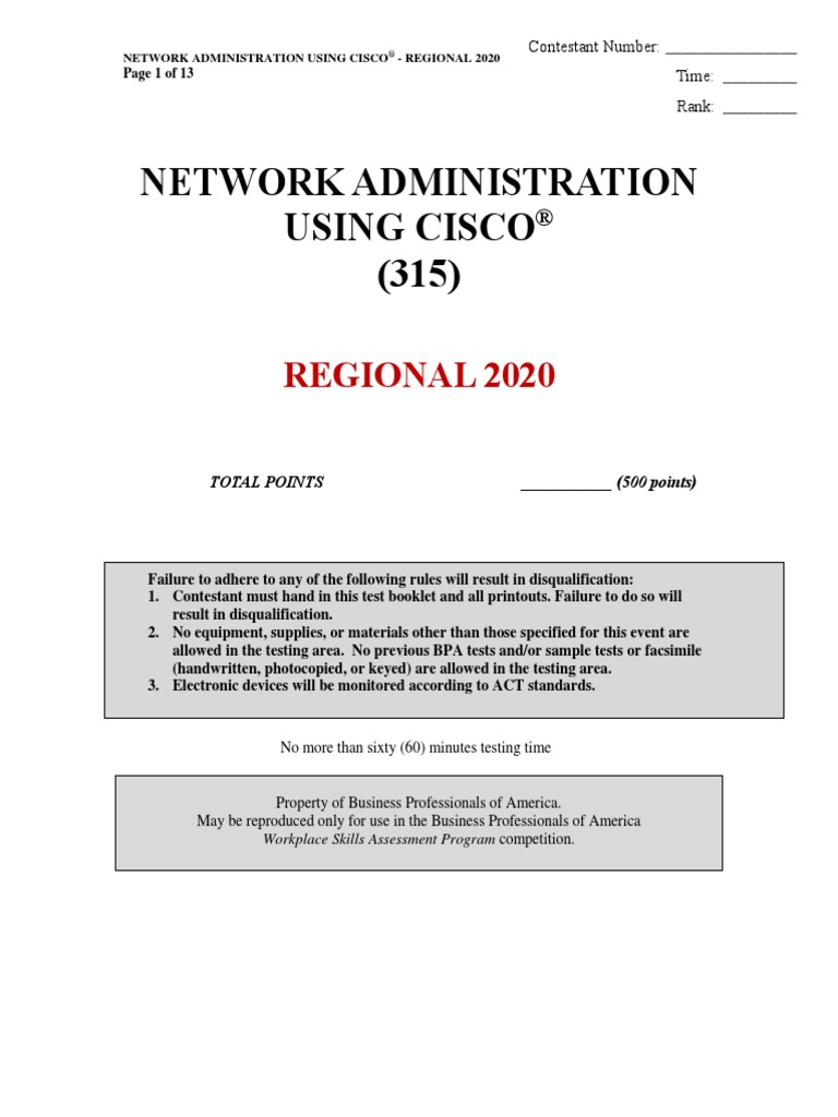 315 - Network Administration Using Cisco - R - 2020 | PDF | Computer Network | I Pv6
