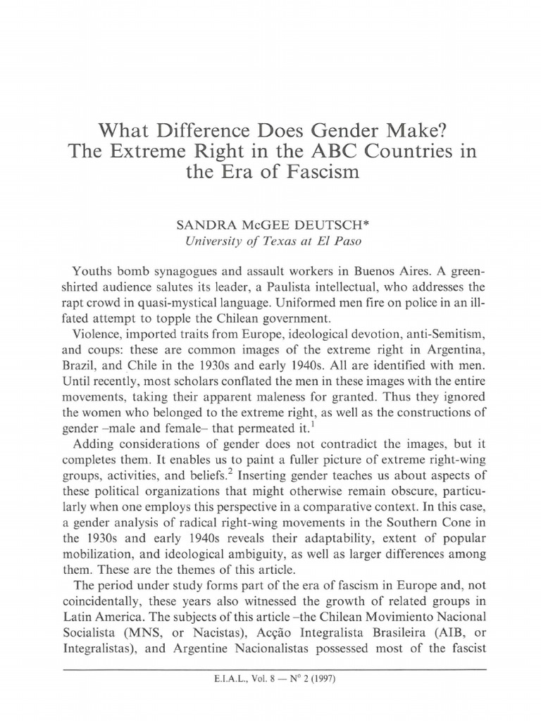 SANDRA McGEE DEUTSCH - What Difference Does Gender Make. | PDF ...