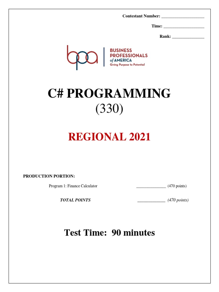 330 - C# Programming - R - 2021 | PDF | Interest | C Sharp (Programming Language)