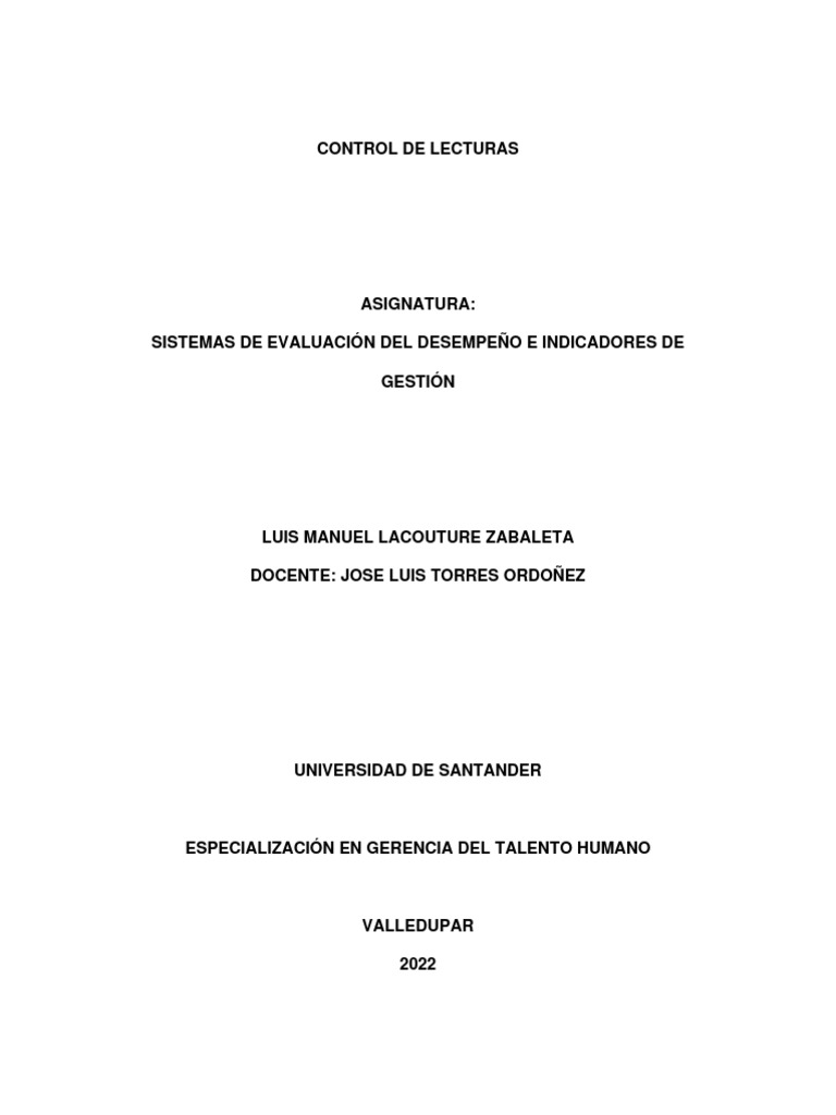 Control de Lecturas Luis Manuel Lacouture | PDF