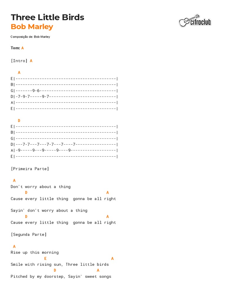 Cifra Club - Bob Marley - Three Little Birds | PDF