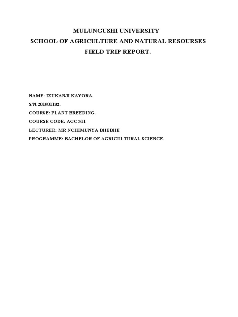 Field Trip Report-201901182 (Izukanji Kayora) | PDF