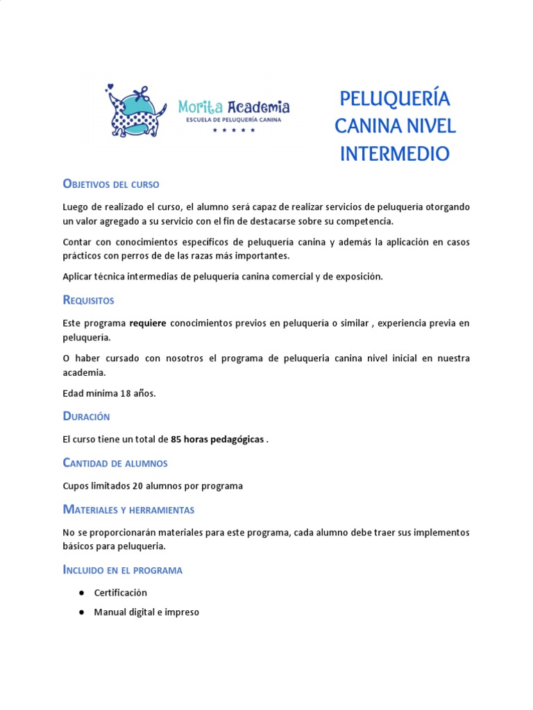 Curso INTERMEDIO | PDF | Subespecie De Canis Lupus | Perros como mascotas