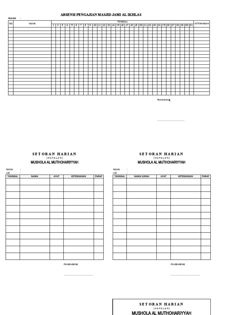 Setoran Hafalan Dewasa | PDF