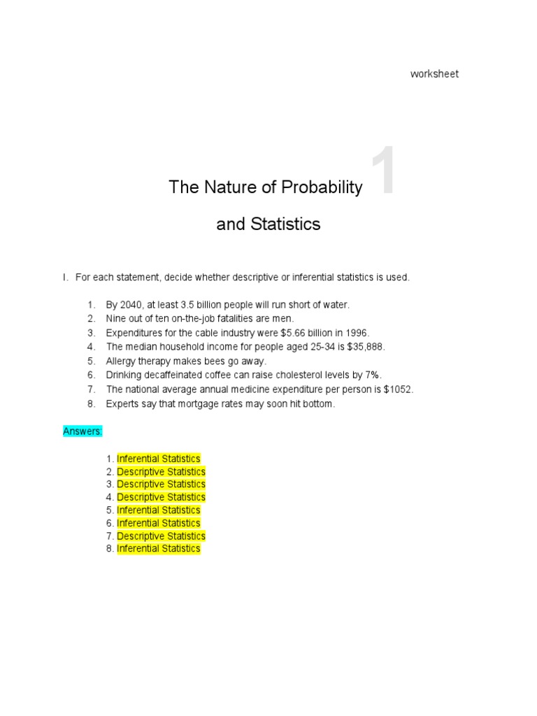 Statistics & Probability Basics | PDF | Statistics | Level Of Measurement