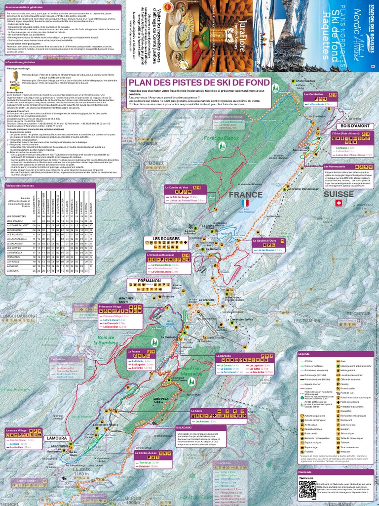 Plan Des Pistes Ski Nordique Station Des Rousses 2021 22 BD 2 | PDF